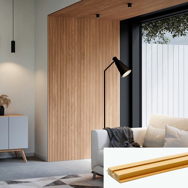 Wholesale 95x21mm Pine Lumber Fluted Wall Panel Decoration Cladding ...